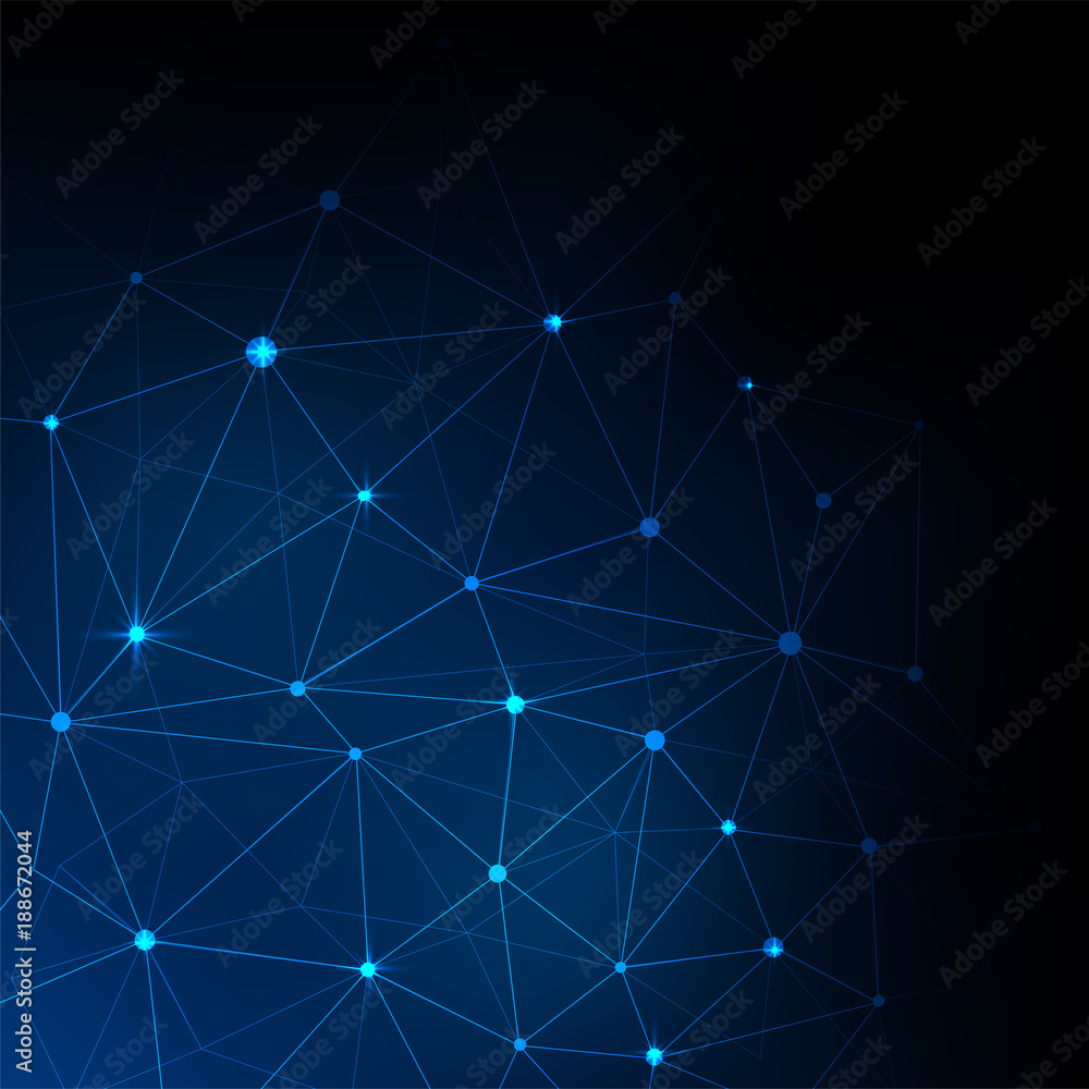 Blockchain network concept , Distributed ledger, computer connection technology, matrix coded ...