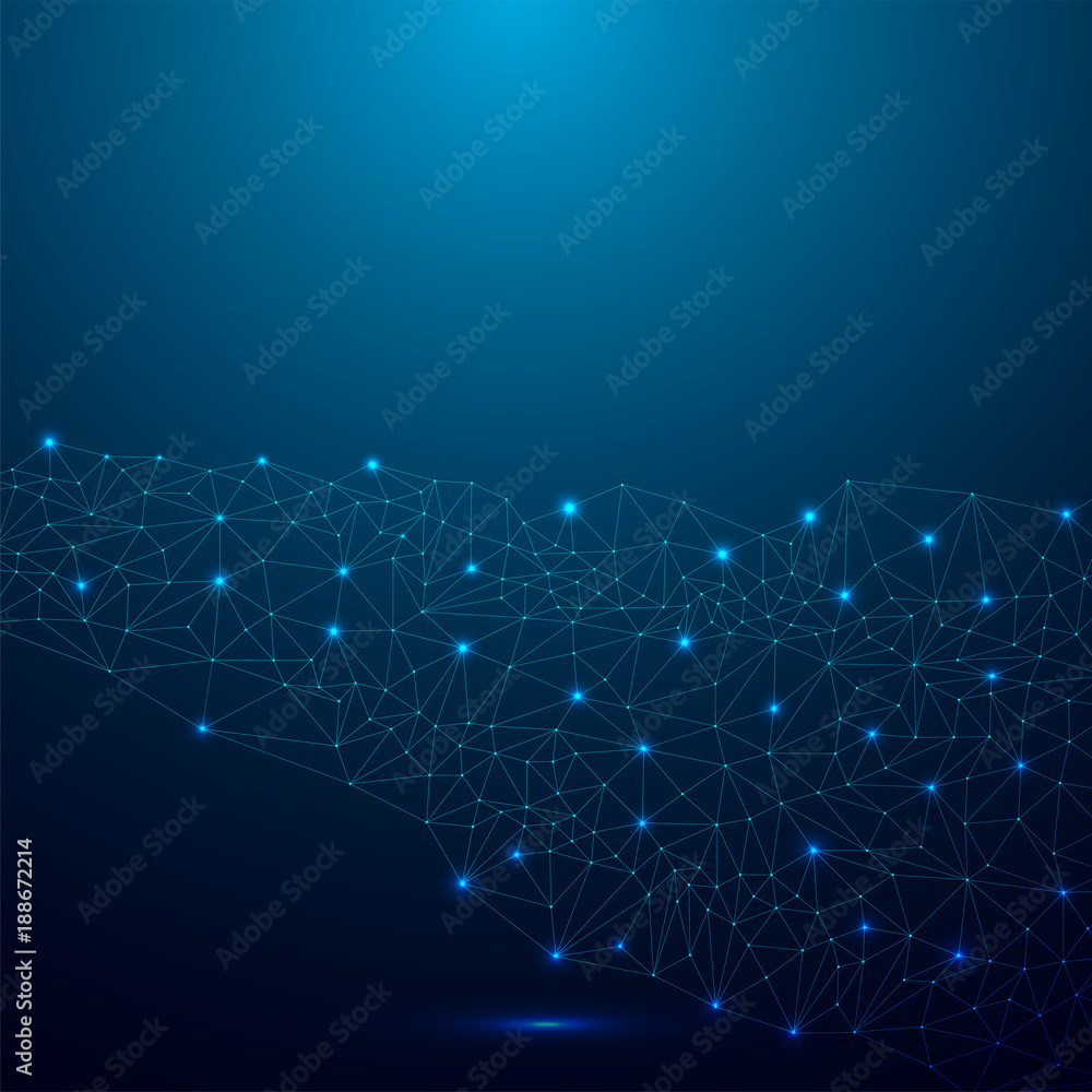 Blockchain network concept , Distributed ledger, computer connection technology, matrix coded ...