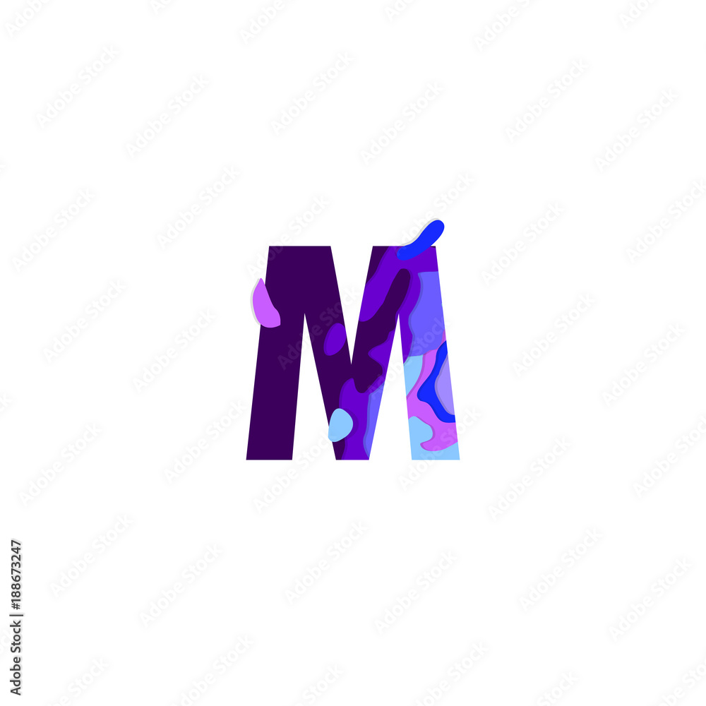 Paper cut letter M. Realistic 3D multi layers papercut effect isolated ...