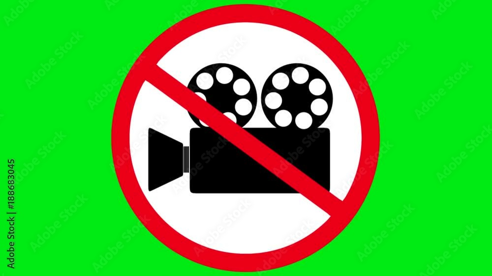 sign warning that video recording is prohibited,to remove the camera ...