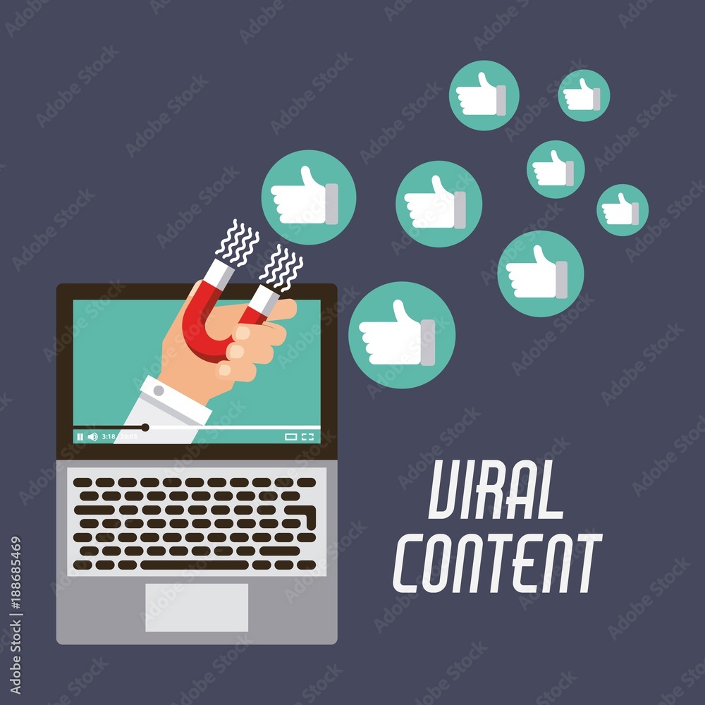 marketing viral content attraction campaign vector illustration Stock ...