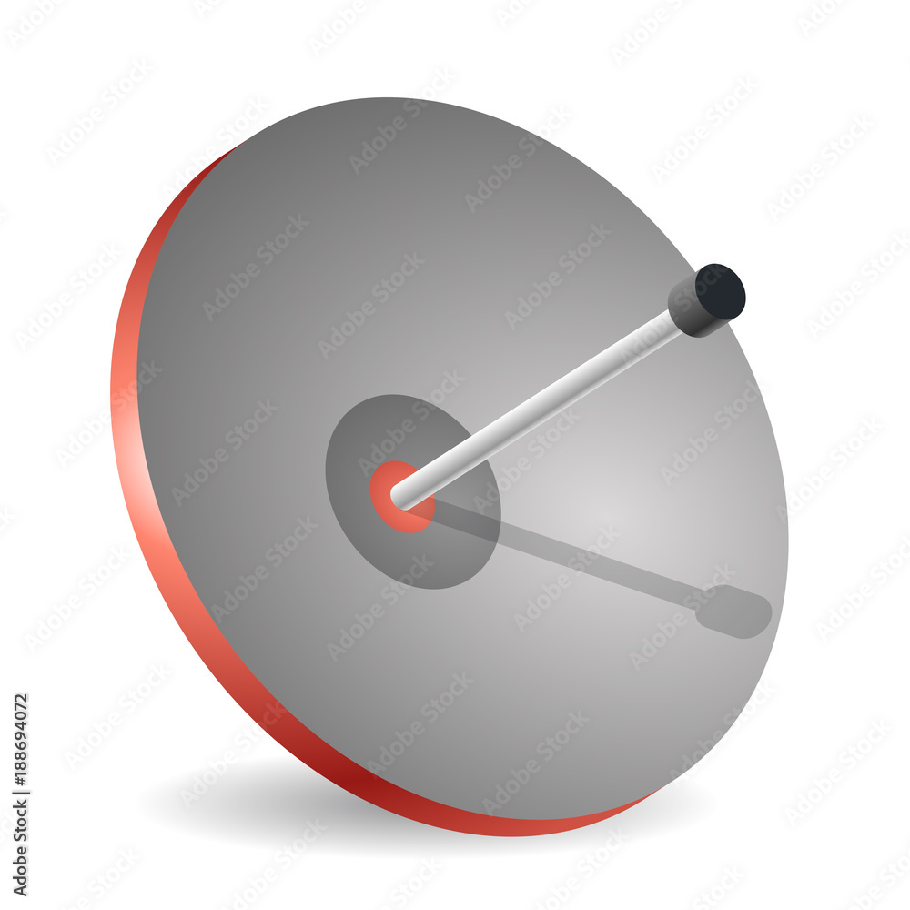 Vector satellite dish, isometric perspective, isolated, white background. Transmission aerial ...