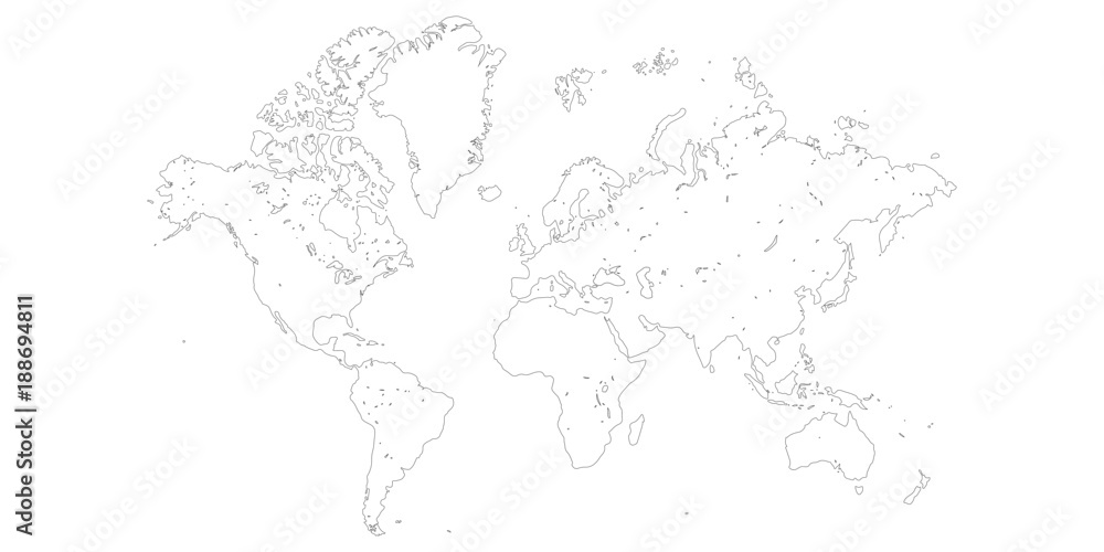 Fototapeta mapa świata dla dzieci Simple vector world map | Fototapety