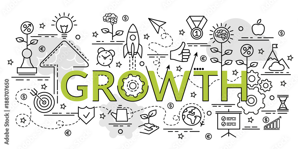Flat colorful design concept for Growth. Infographic idea of making ...