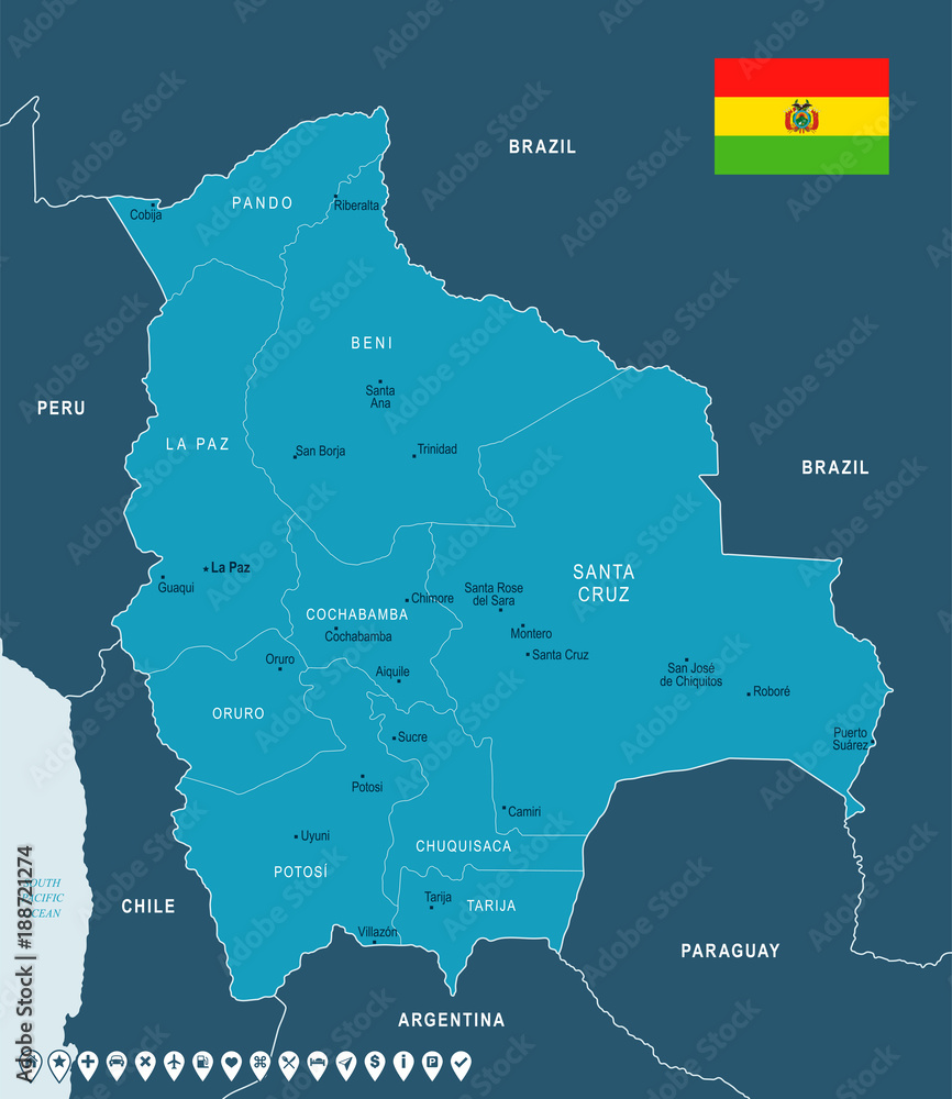 Bolivia Map Vector