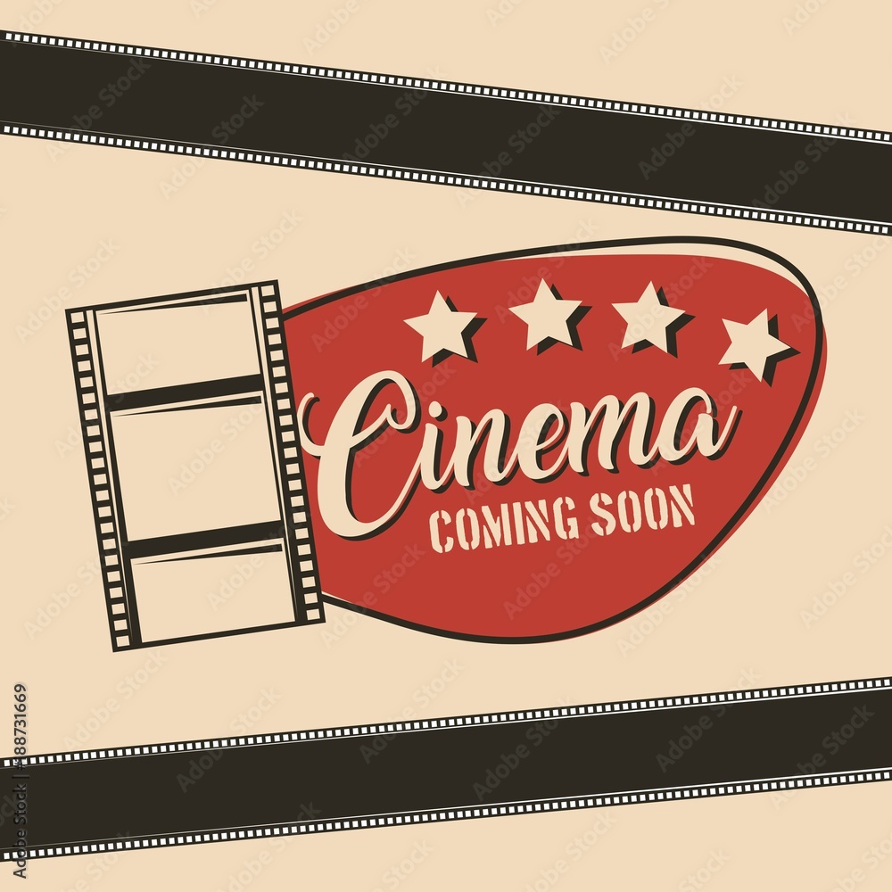 cinema coming soon movie film strip poster vector illustration vector ...