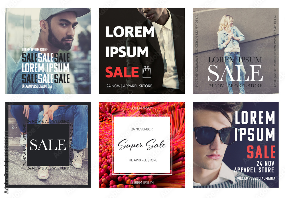 Product Sale Social Media Post Set 2 Stock Template | Adobe Stock