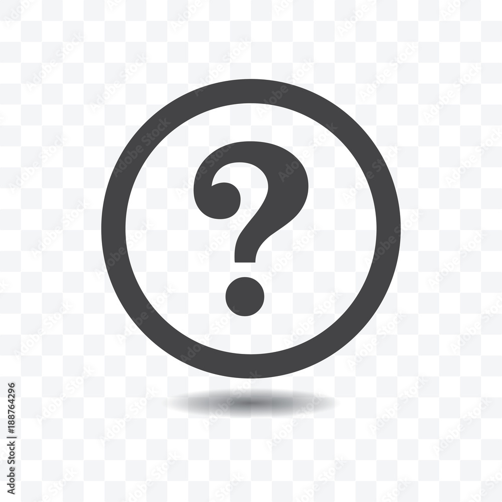Question mark icon with shadow on transparent background. Stock Vector ...