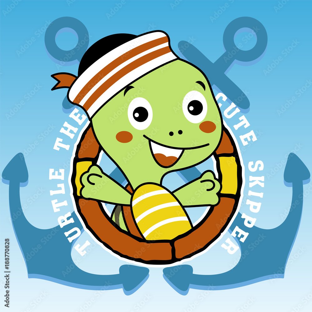 Funny turtle cartoon vector the navy seal army Stock Vector | Adobe Stock