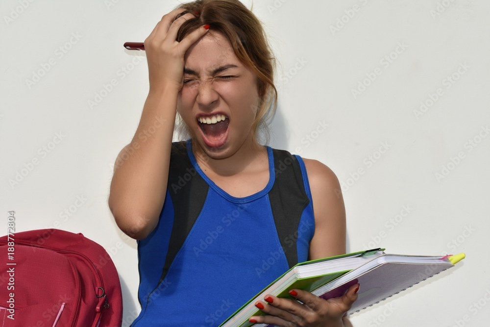 Teen Female Student And Stress Stock Photo | Adobe Stock