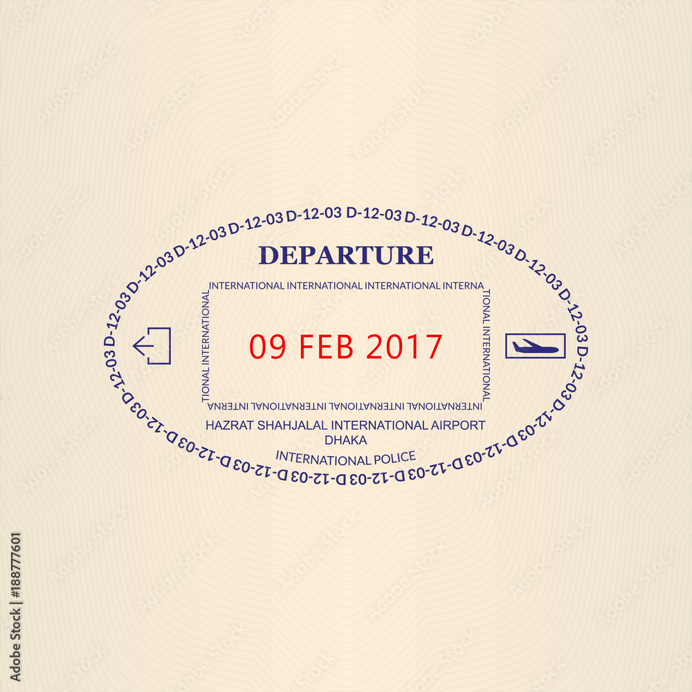 Passport stamp. Visa or immigration airport stamp. Vector illustration ...