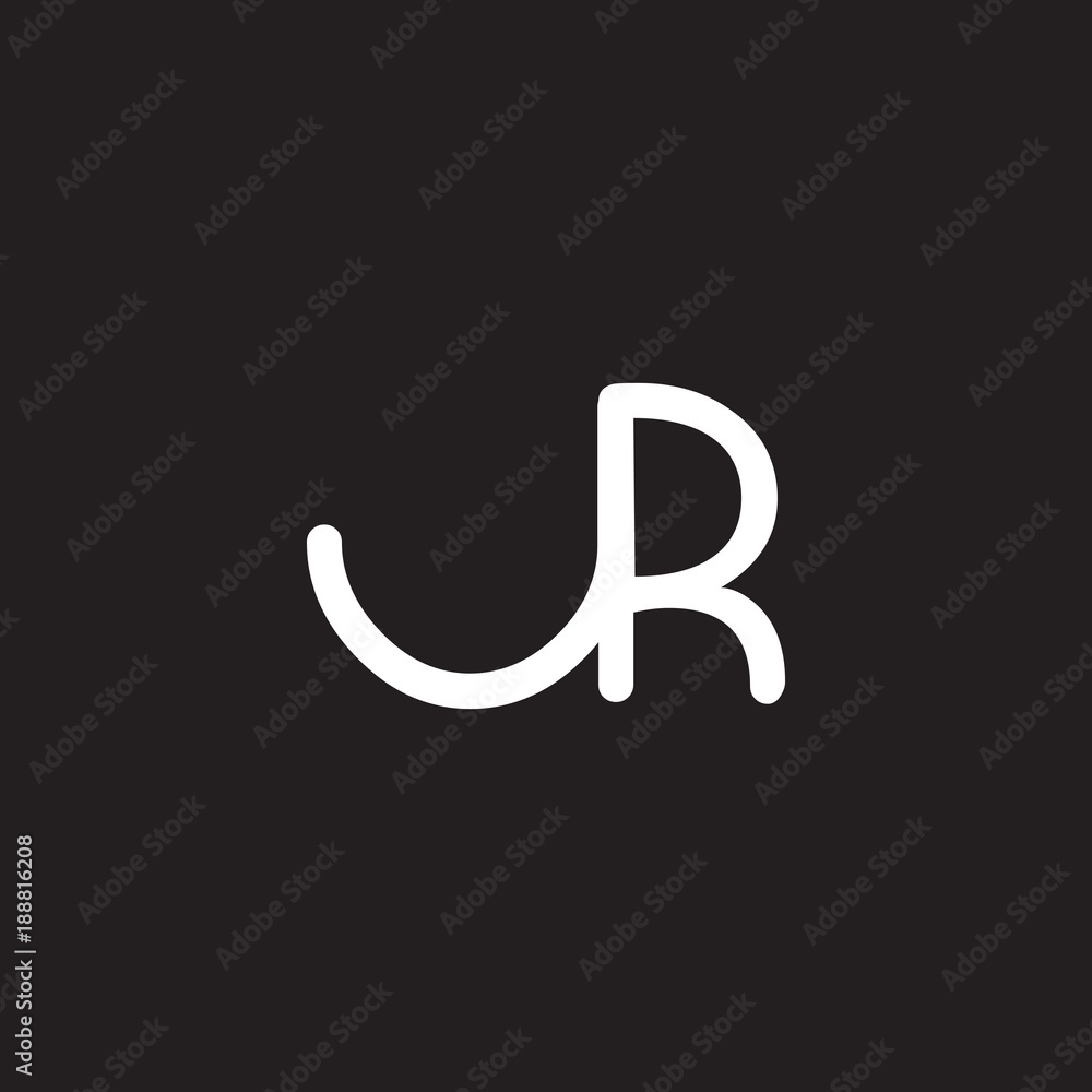 initial letter rounded logo modern white Stock Vector | Adobe Stock
