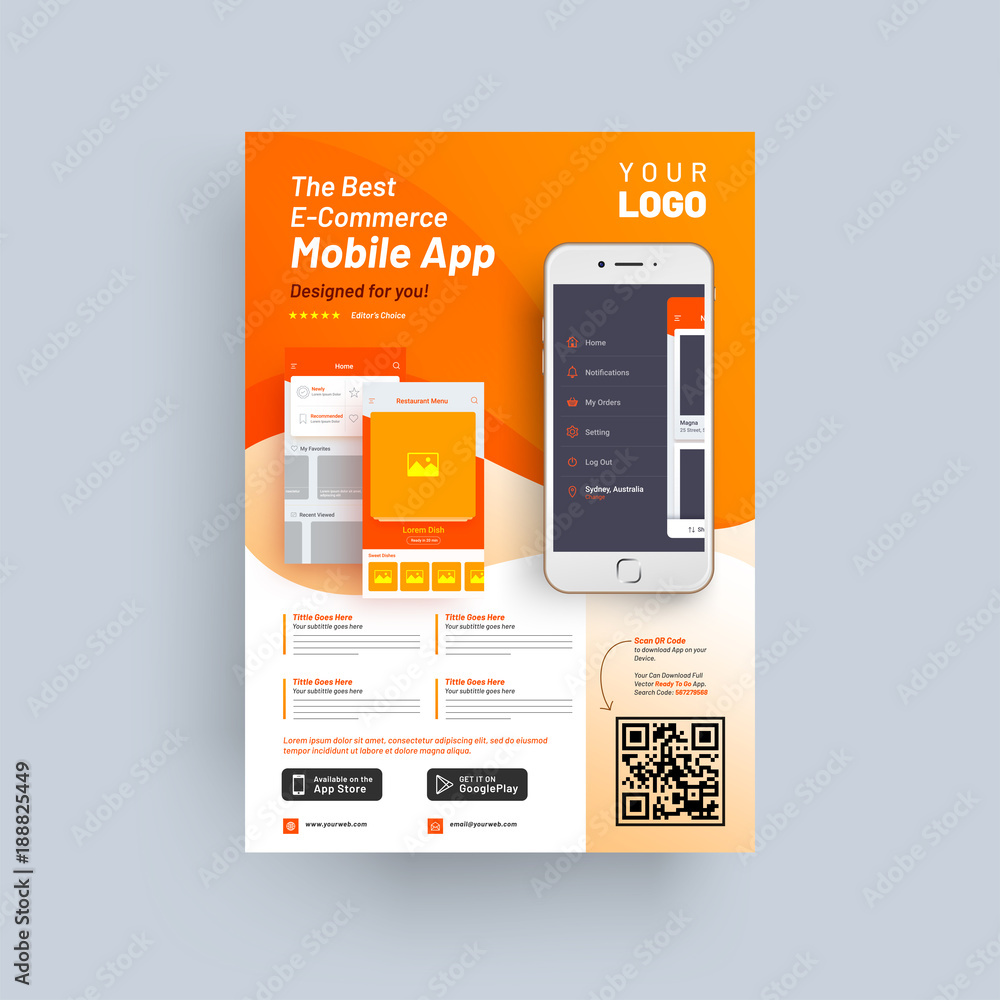 Mobile Company Design annual report, cover, vector template brochures ...