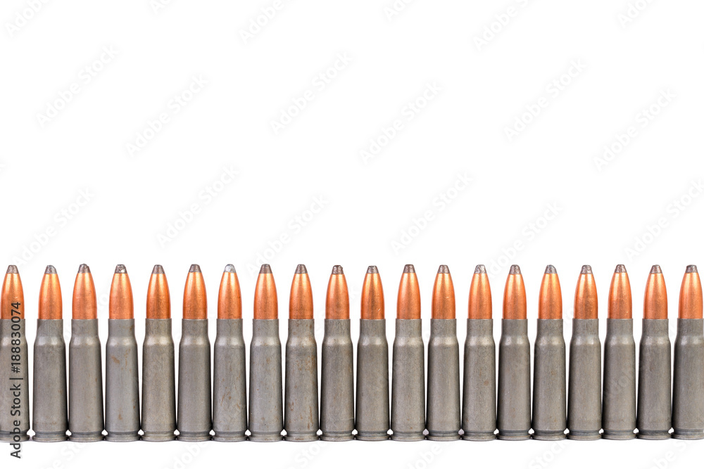 Rifle bullets row Stock Photo | Adobe Stock
