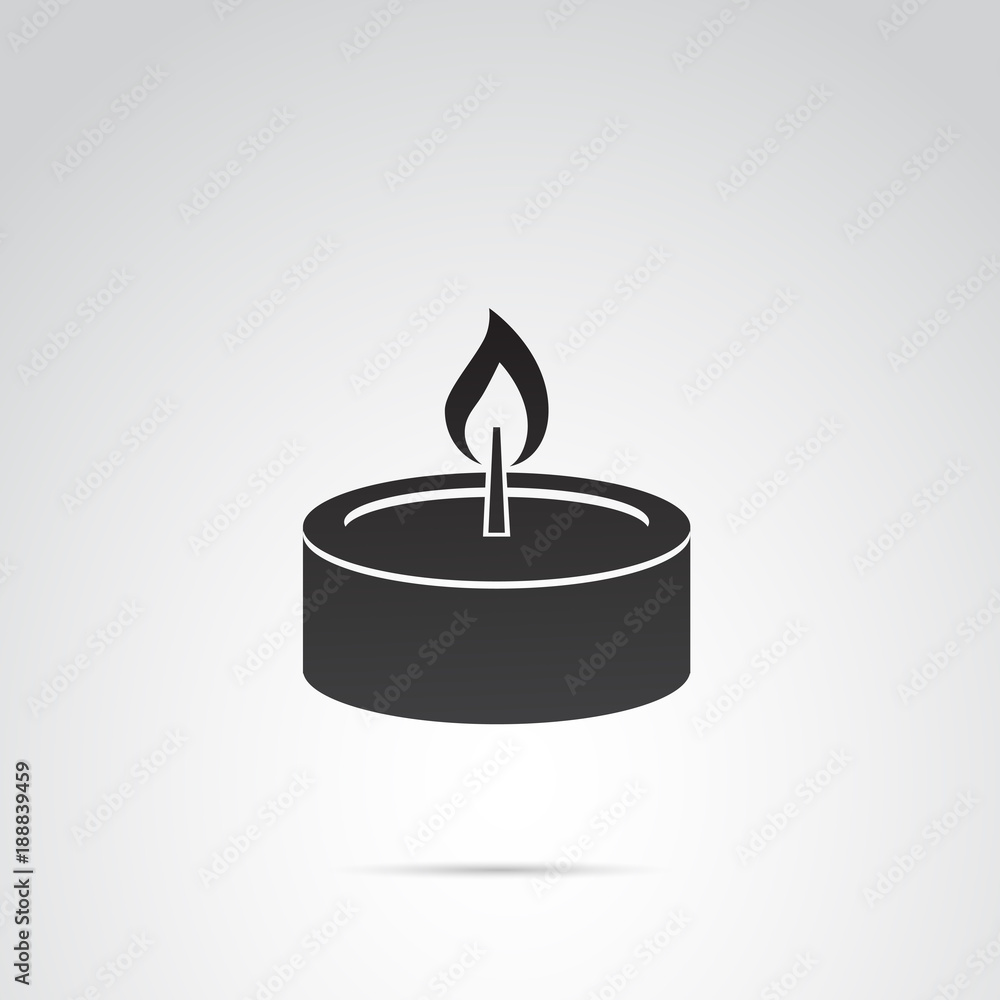 Candle vector icon on white background. Stock Vector | Adobe Stock