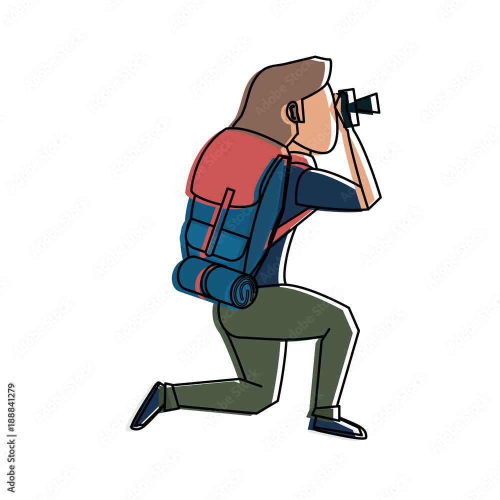 Mountain climber cartoon icon vector illustration graphic design Stock ...