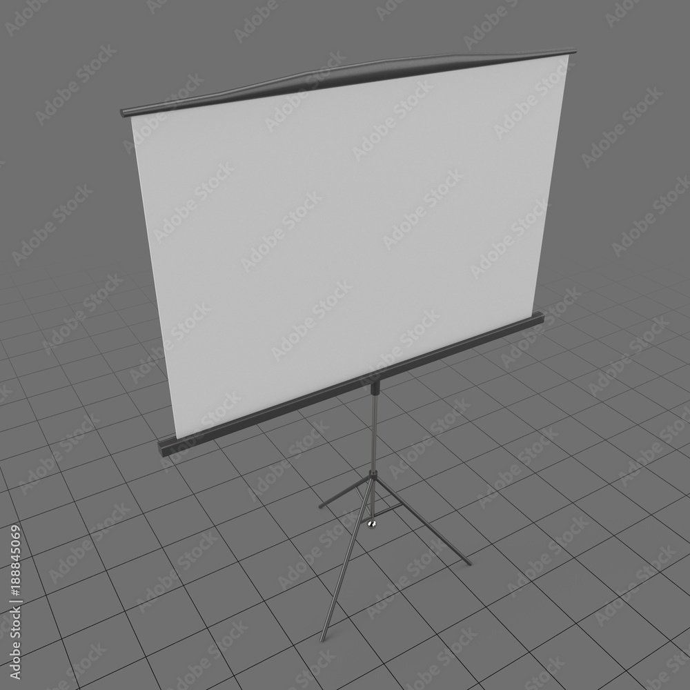 Projection screen on stand Stock 3D asset | Adobe Stock