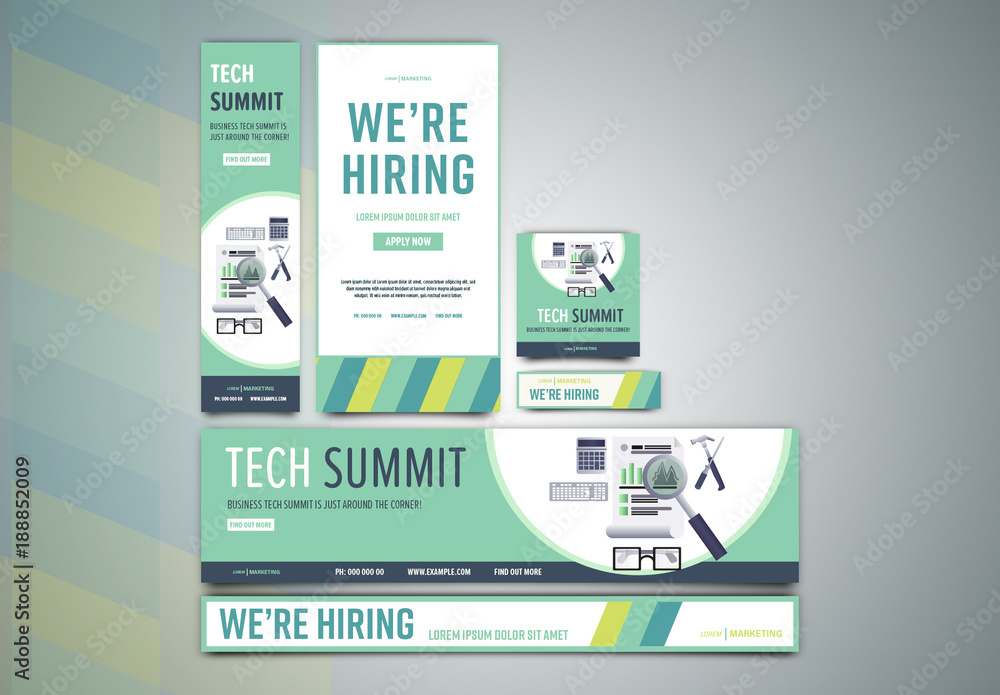 Light Green Business Technology Web Banner Layouts Stock Template ...
