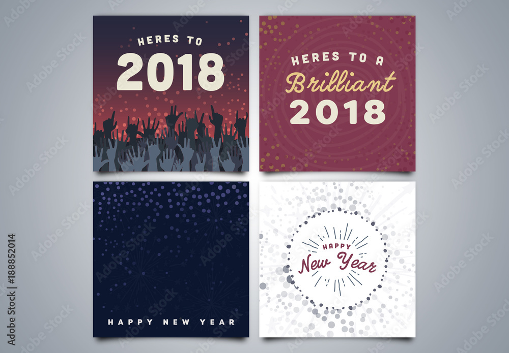 New Years Social Media Post Layouts 01 Stock Template | Adobe Stock