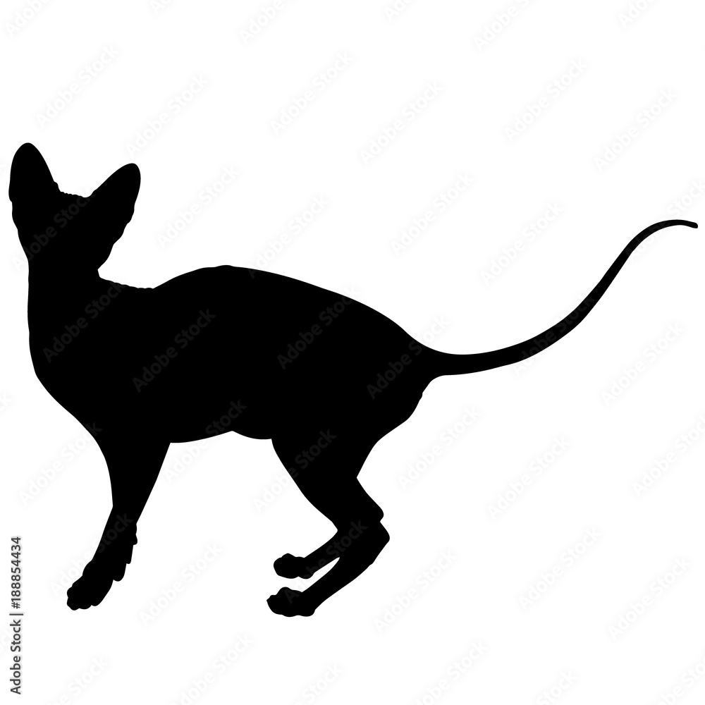 Sphynx Cat Silhouette Vector Graphics Stock Vector | Adobe Stock