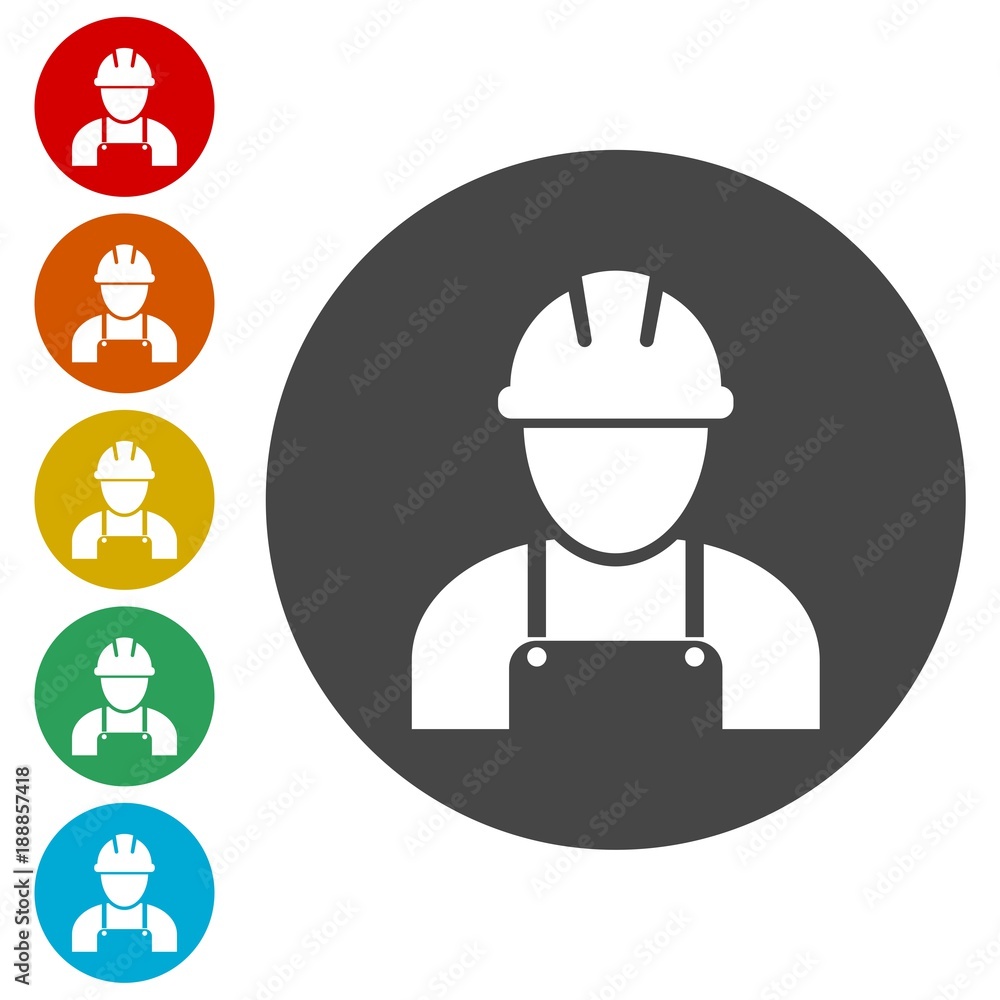 Contractor Icon, Workers icon Stock Vector | Adobe Stock