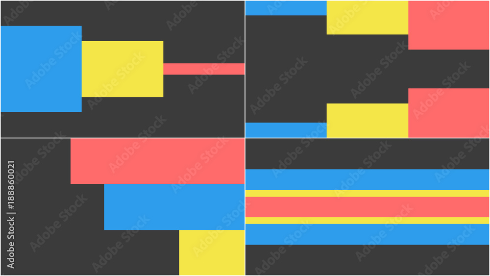 Tri Color Block Transitions Pack Stock Template | Adobe Stock