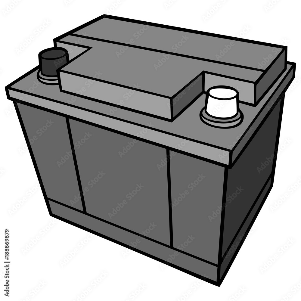 Car Battery Illustration - A vector cartoon illustration of a Car ...
