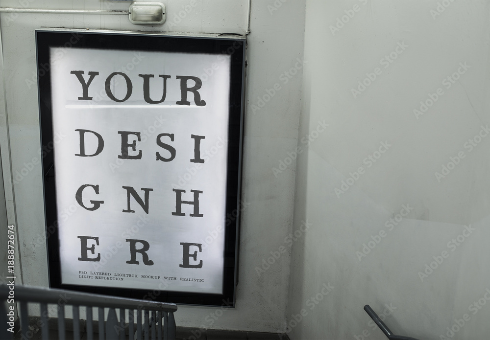 Indoor Framed Banner Advertisement Mockup 1 Stock Template | Adobe Stock