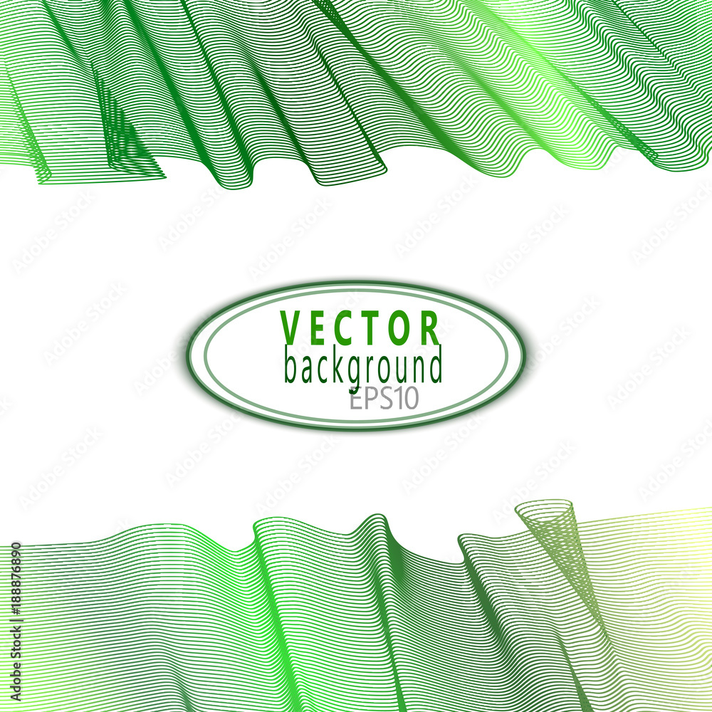 Abstract vector green wave background. Modern layout for book, brochure ...