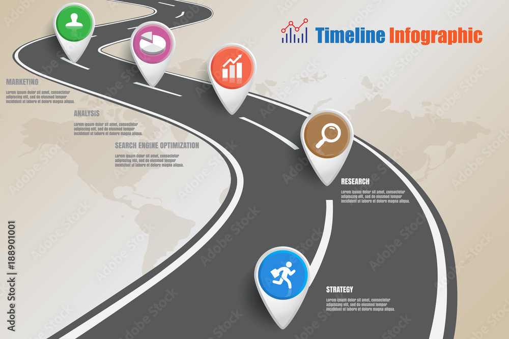 Business road map timeline infographic icons designed for abstract ...