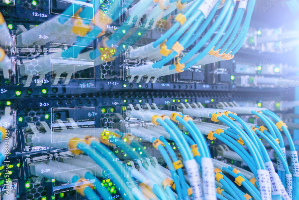 Fiber Optical connector interface. Fiber cable serve with technology ...