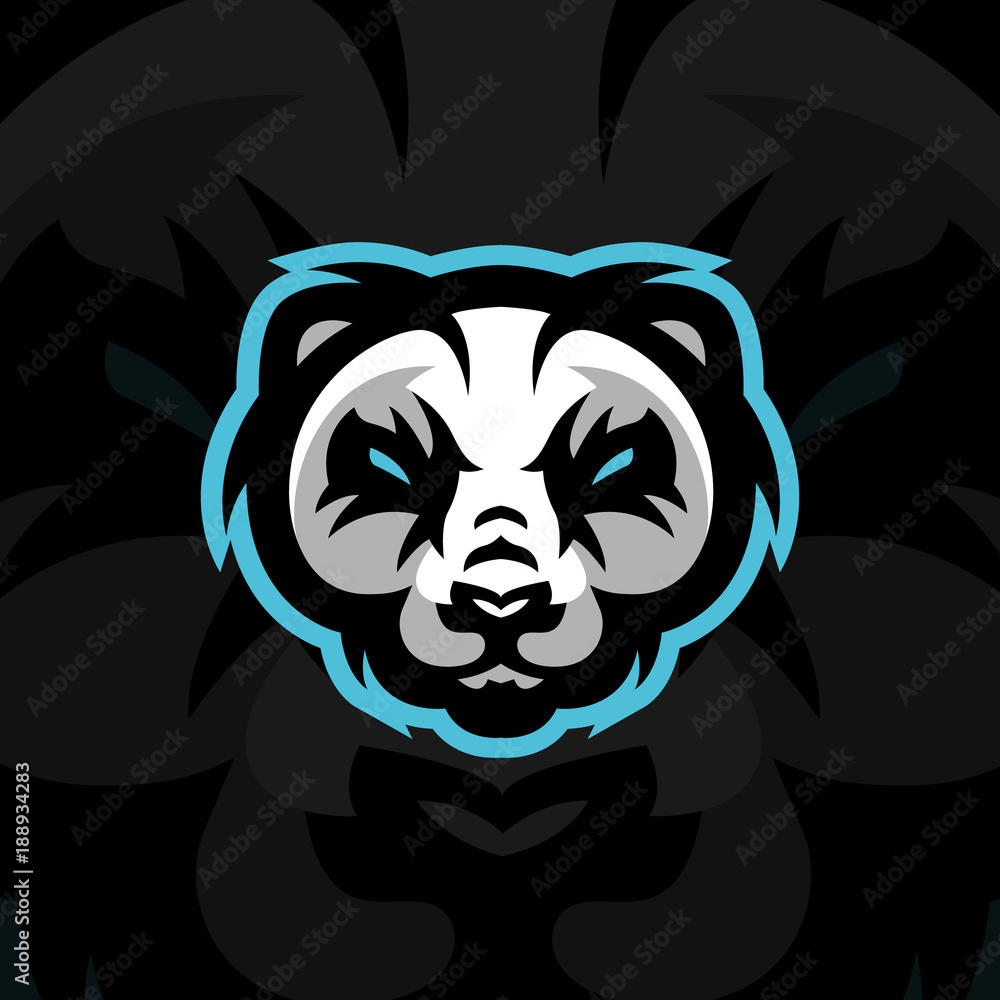Panda mascot logo design for sports team. Vector illustration Stock ...