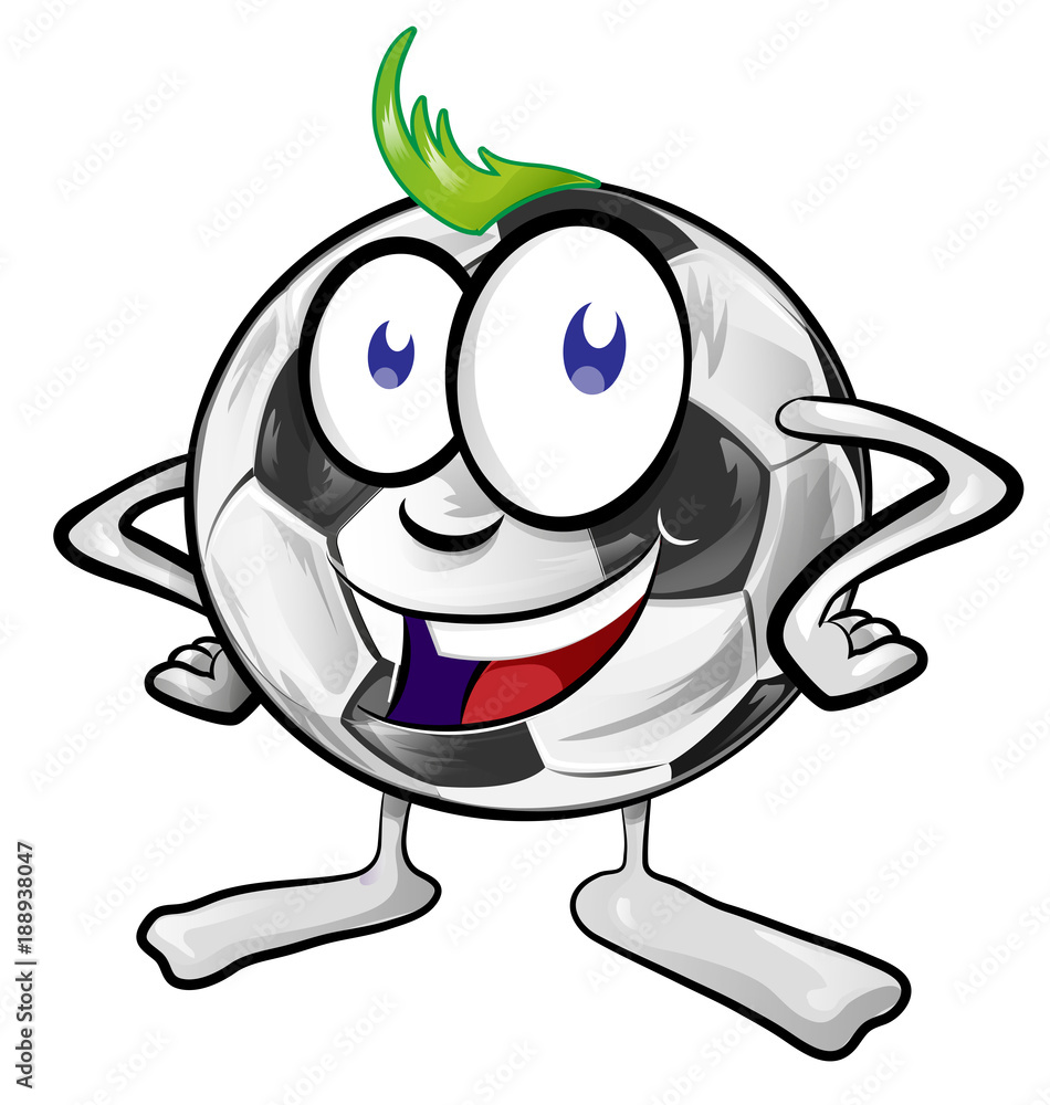 fun soccer ball cartoon Stock Vector | Adobe Stock