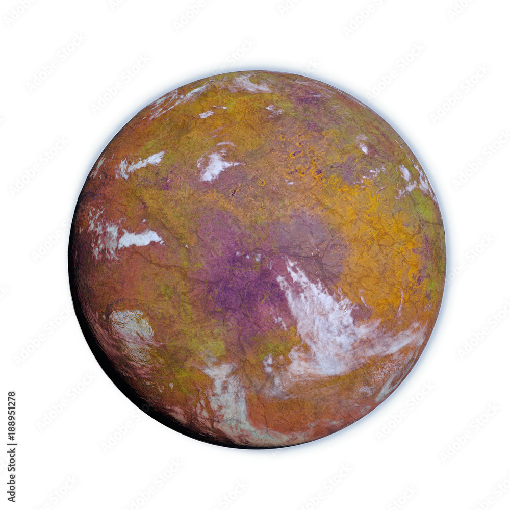 alien planet, habitable exoplanet with atmosphere and colorful surface ...