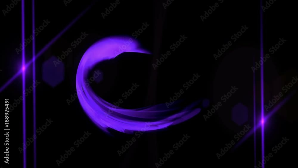 Vibrant circular ultra violet stream with flare and rays of light ...