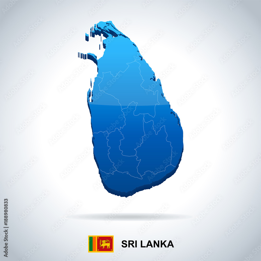 Sri Lanka - map and flag - Detailed Vector Illustration Stock Vector ...