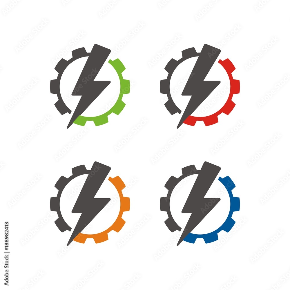 Lightning bolt logo design template vector illustration Stock Vector ...