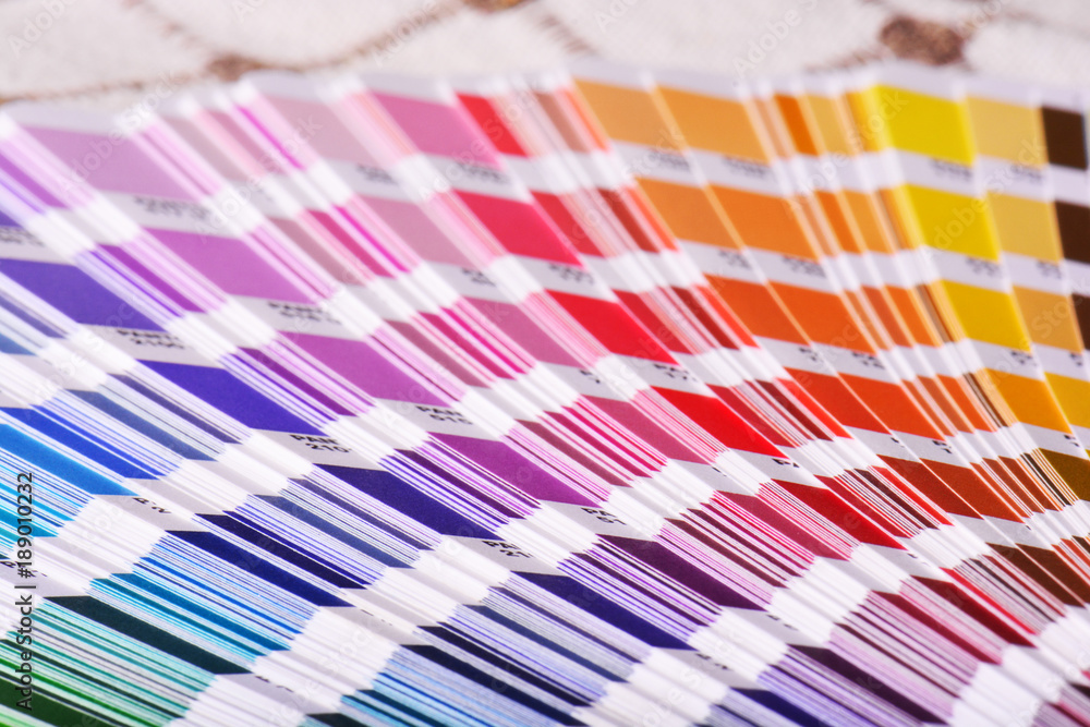 Color Palette Pantone Guide Close Up. Colorful Swatch Catalog Stock ...