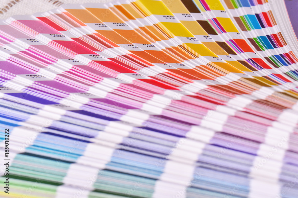 Color Palette Pantone Guide Close Up. Colorful Swatch Catalog Stock ...