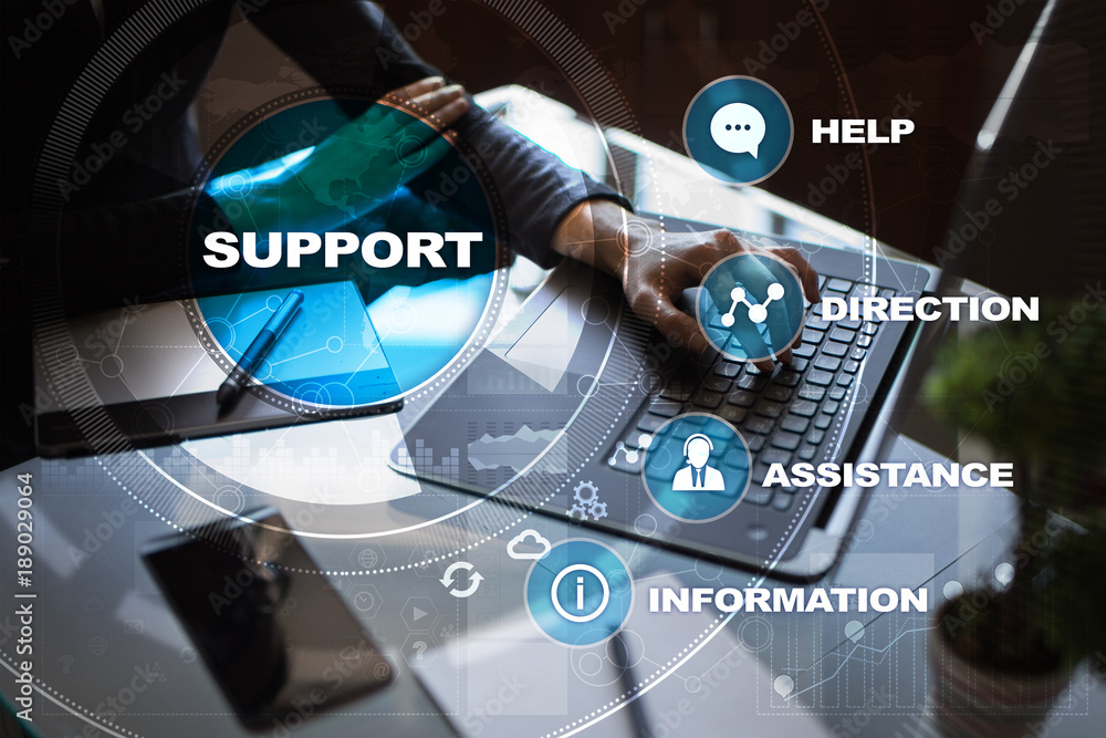 Technical support. Customer help. Business and technology concept ...