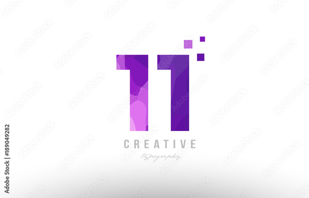 Pink number logo 11 with squares Stock Vector | Adobe Stock