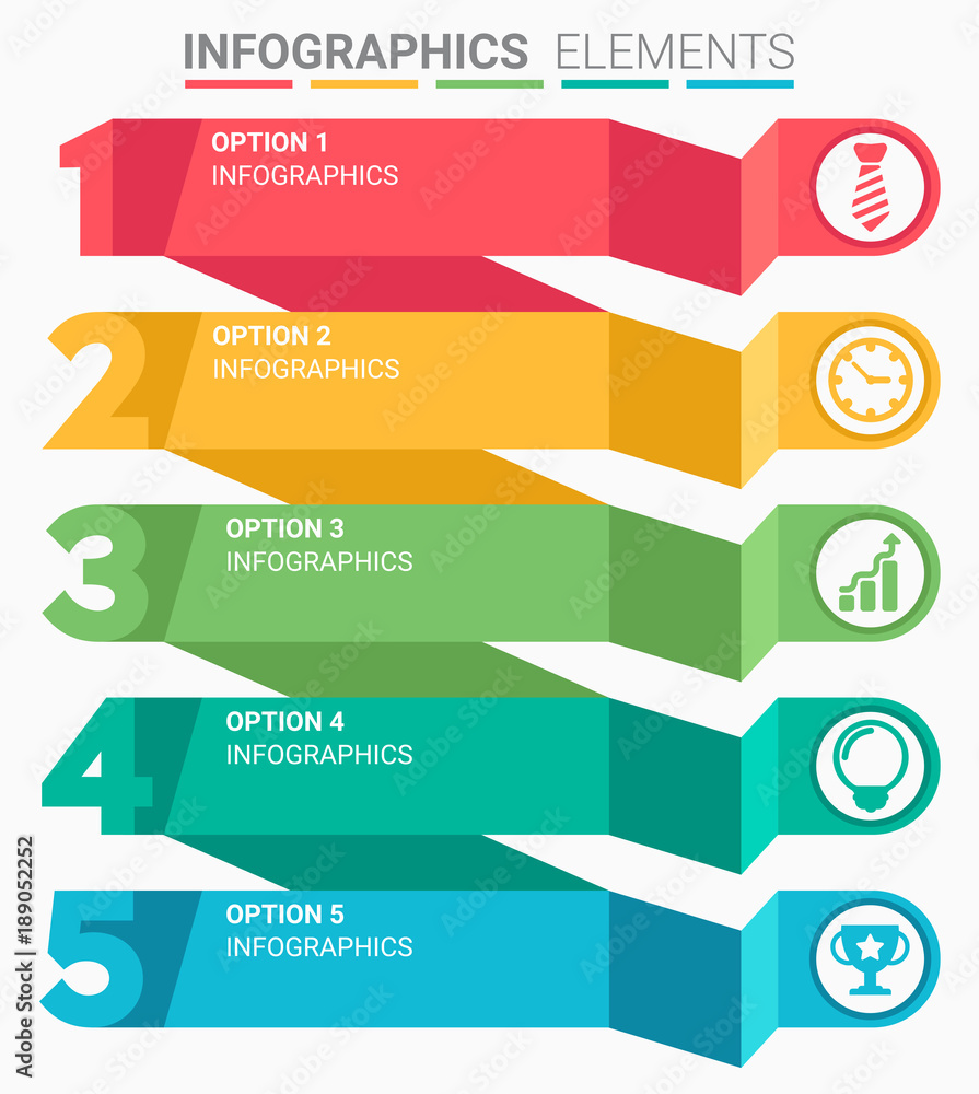 INFOGRAPHICS element abstract modern design the numbers top five ...
