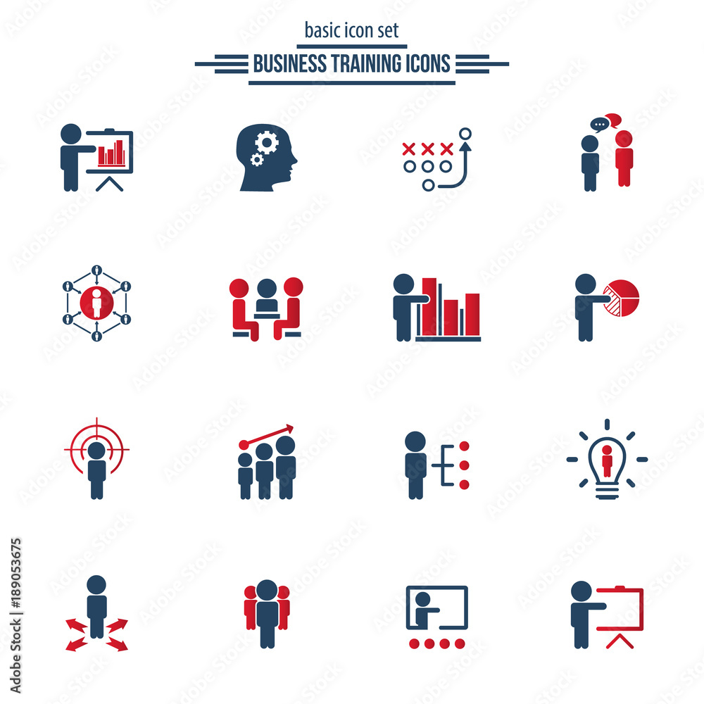 Simple training icon set. Universal training icons to use for web and ...