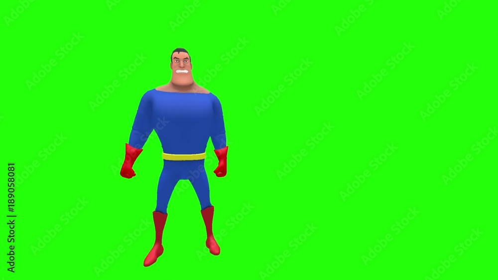 Angry mad animated superhero strongman cartoon character in front of ...