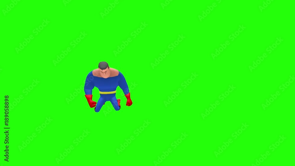 Funny comical animated superhero strongman cartoon character pounds ...