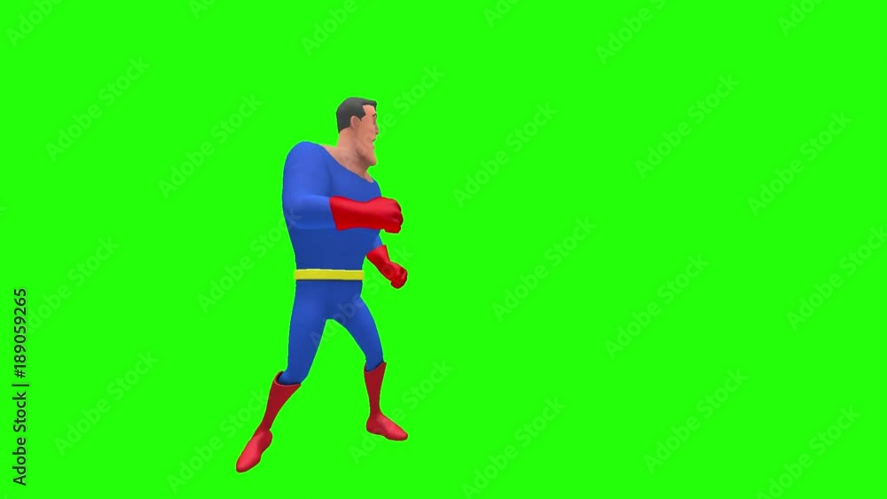 Vidéo Stock Cowering paranoid animated superhero strongman cartoon ...