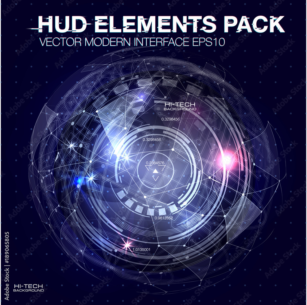 HUD elements for motion design. HUD background outer space. infographic ...
