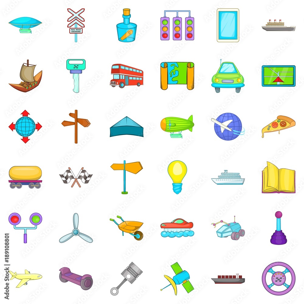 Support icons set, cartoon style Stock Vector | Adobe Stock