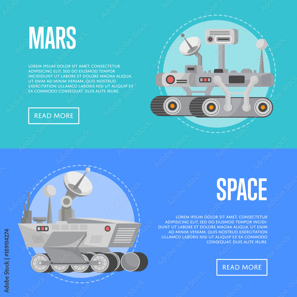 Mars exploration flyers with research rovers. Robotic space autonomous ...