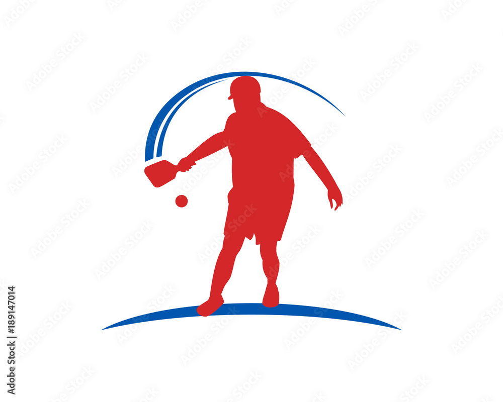 Hit the Ball on Pickle Ball Illustration Symbol Logo Modern Stock ...